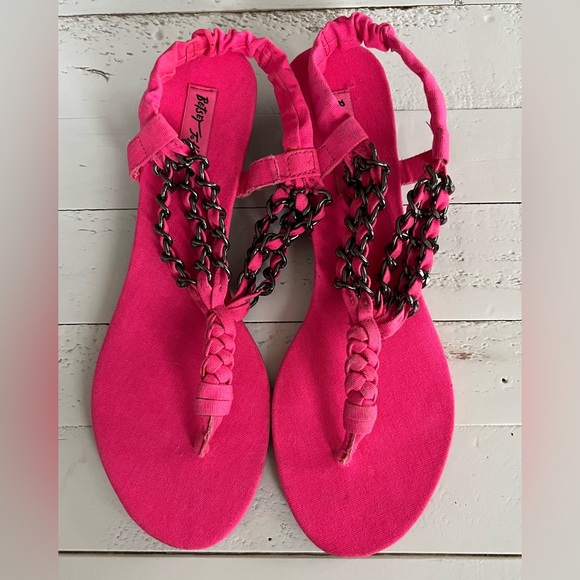 Betsey Johnson | Shoes | Betsy Johnson Pink Sandals With Chains Size 9m ...